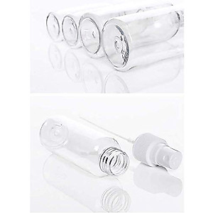 ALINK Spray Bottle, Empty Plastic Clear Small Travel Bottles with Fine Mist Sprayer for Cleaning Solutions and Essential Oils, 30 ml (1 oz.) Pack of 6 Plus Cleaning Cloth and Dropper
