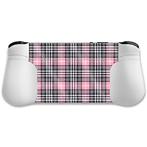 MightySkins Glossy Glitter Skin Compatible with Logitech G Cloud Gaming Handheld - Pink Plaid | Protective, Durable High-Gloss Glitter Finish | Easy to Apply | Made in The USA