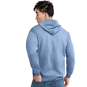 Hanes Mens Hoodie, Ecosmart Fleece Full-zip Zip-up Hooded Sweatshirt For Athletic-hoodies, Light Blue, Medium US