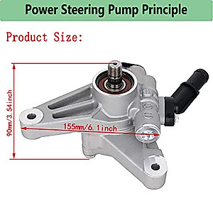 56110-PVJ-A01 Power Steering Pump,Power Assist Pump compatible for 2005-2008 Honda Pilot 2005-2010 Honda Odyssey 2007-2013 Acura MDX Replace 56110-RGL-A03,56110-RYE-A02,21-5442