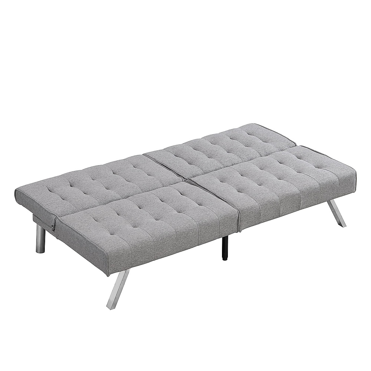 anwickjeff Futon Sofa Bed Couch Memory Foam Futon Bed,Modern Sofas for Living Room,Convertible Sleeper Sofa w/Removable Armrests,Love Seat for Compact Living Spaces Offices Dorm Bonus Room (Grey)