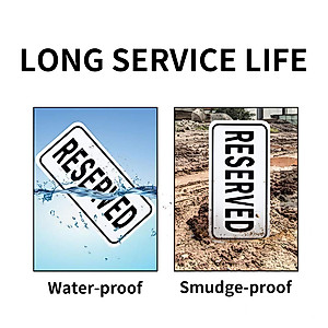 2 Pack Reserved Sign, 12"x 6" - .040 Aluminum Reflective Sign Rust Free Aluminum-UV Protected and Weatherproof