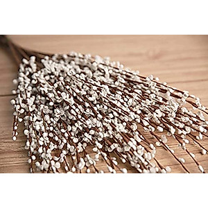 MISSWARM 10 Pieces 29.5" Long of Artificial Flowers Fake Flowers, White Artificial Flowers for Wedding Home Office Party Hotel Indoor or Yard Decoration(White)