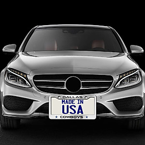 2 Pack Fit Cowboys License Plate Frames, Car Tag License Plate Cover for Cowboys,Silver