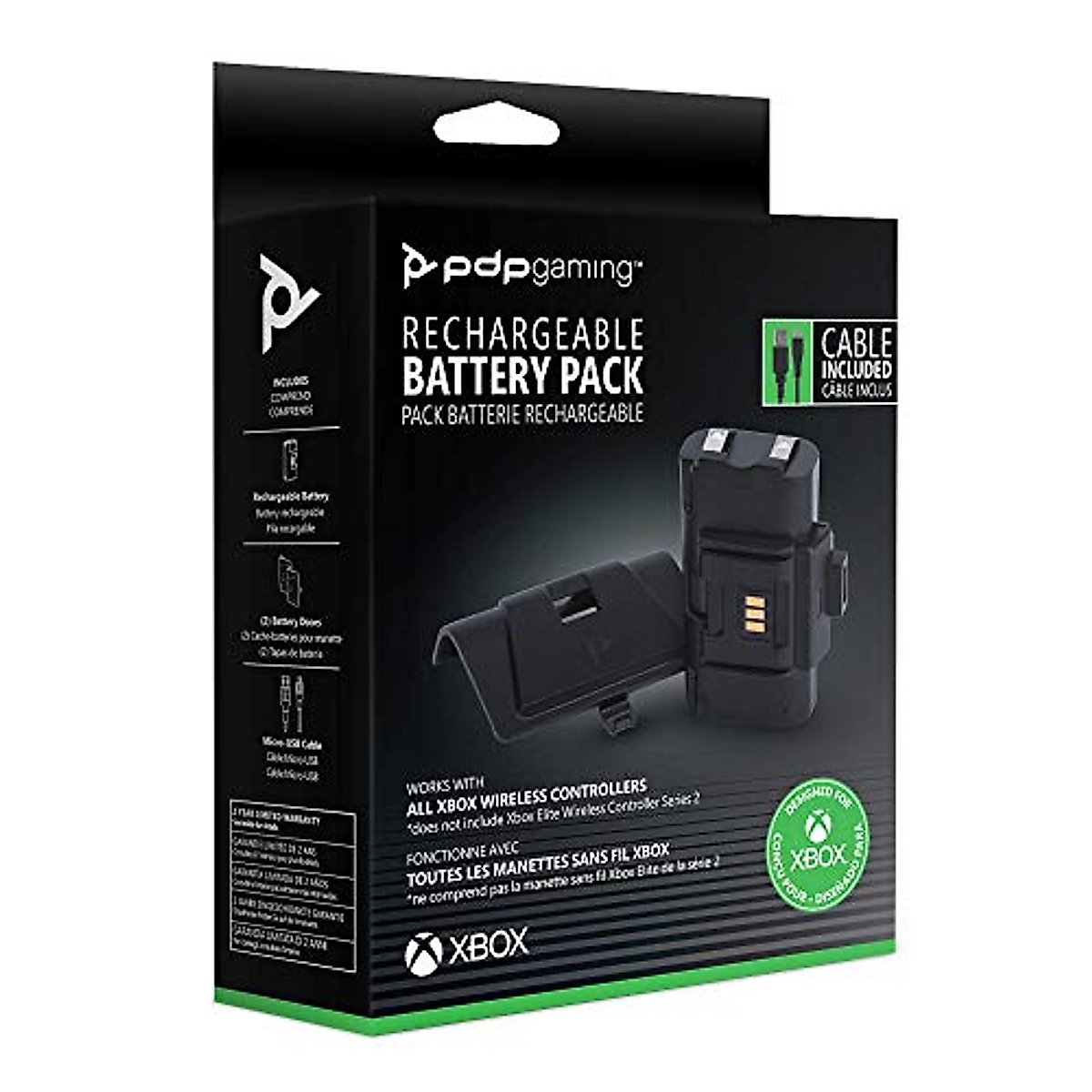 PDP Gaming METAVOLT Rechargeable Battery Pack for Xbox Controllers - Microsoft Licensed Cross-Compatible Xbox Series X|S, Xbox One Accessory, Secure Magnetic Port, LED, 20 Hours of Play Per Charge
