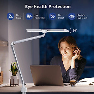 Kary Desk Lamps for Home Office with Remote, Swing Arm Tall Desk Lamp, Extra Bright Led Computer Desk Light, Eyes Protected Desktop Lights with Adjustable Lighting for Task, Drafting, Work, Architect