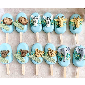 JeVenis 2 PCS Jungle Safari Animal Cake Mold Jungle Safari Animal Cupcake Decoration Jungle Safari Animal Cake Decoration Palm Leaves