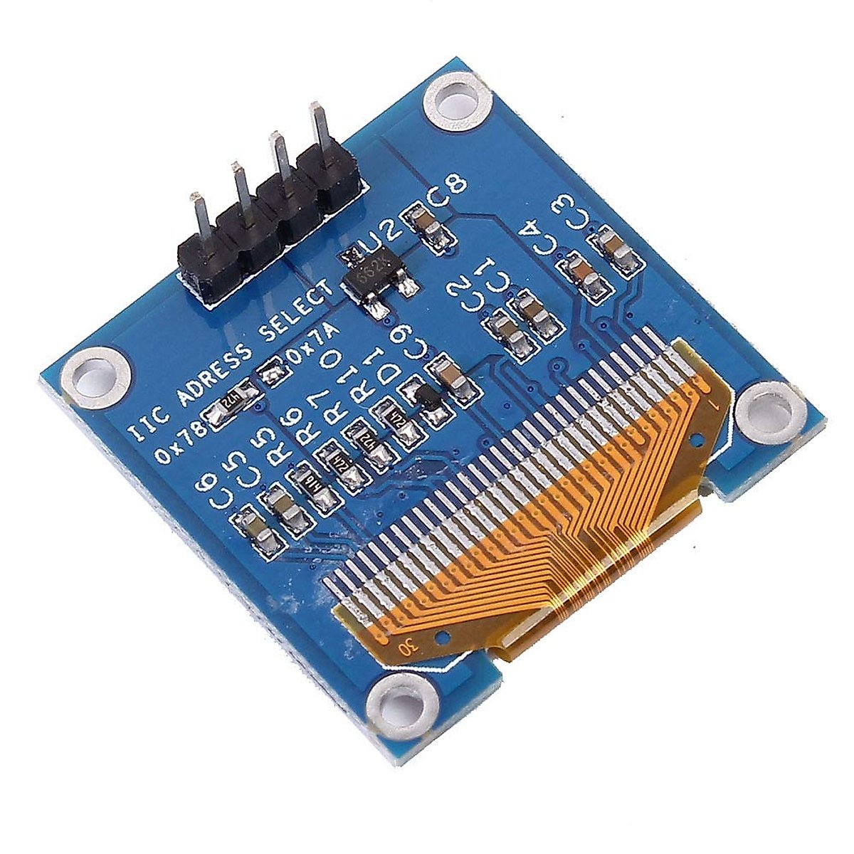 5PCS 0.96 Inch OLED Display Module, PEMENOL 128 x 64 Pixel I2C IIC Serial 1 OLED LCD Display Module with SSD1306 Driver for Arduino Raspberry Pi and ESP8266（White Light）