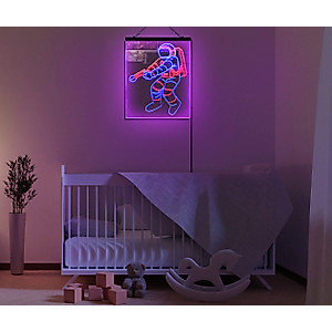 ADVPRO Astronaut Space Rocket Shuttle Kid Room Dual Color LED Neon Sign Red & Blue 12" x 16" st6s34-i3136-rb