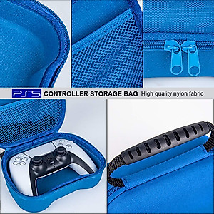 ASFSKY PS5 DualSense Controller Carry Case PS5 Controller Storage Bag Travel Carrying Case Holder Shockproof Protective Hard Case for PlayStation 5 DualSense Controller (BLUE)
