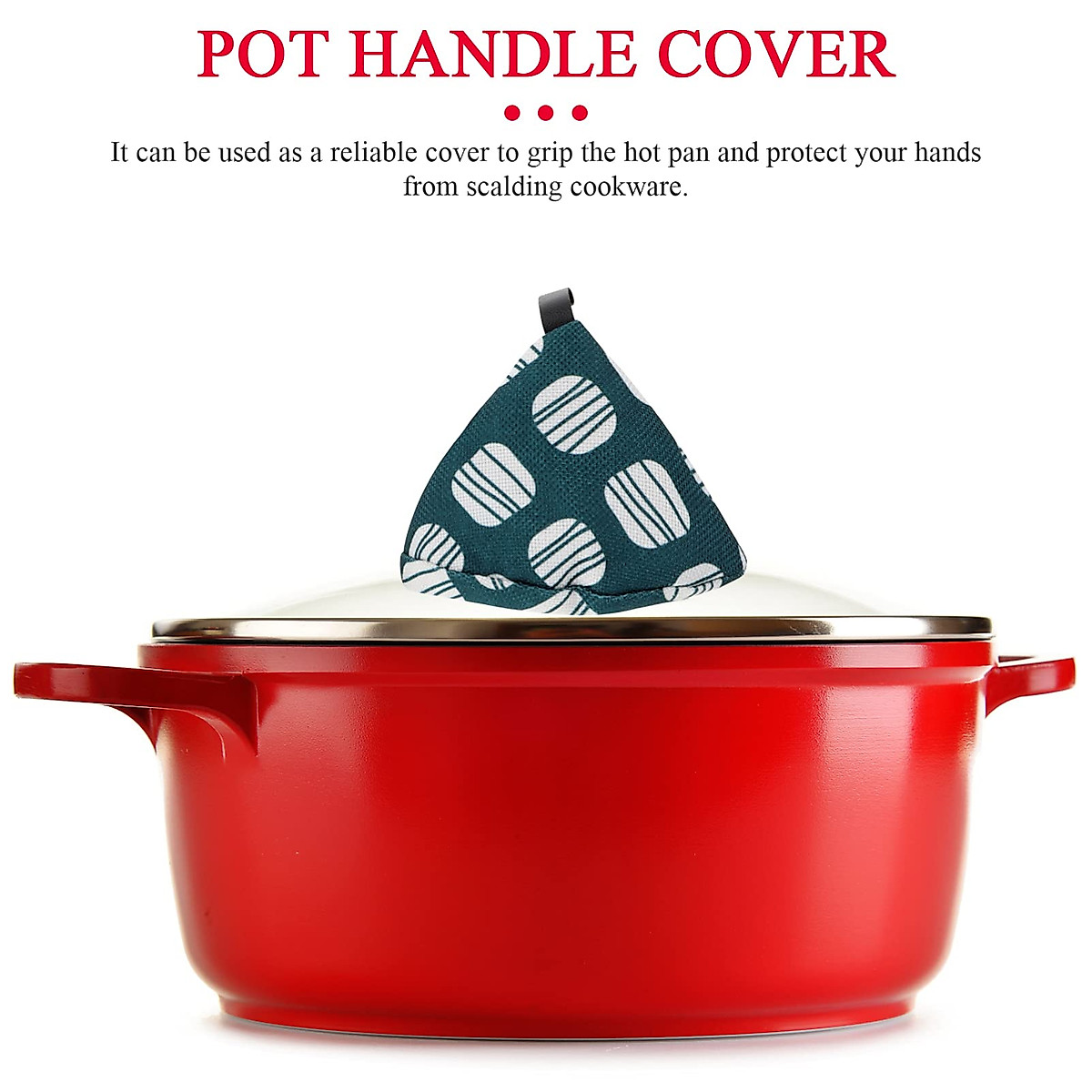 OSALADI 2pcs Hot Handle Holder Non Slip Pot Holders Cover Assist Hot Pan Handle Triangle Fabric Pot Clip Pot lid Gloves Anti Scalding Protector Kitchen Cooking Pot Handle Hat