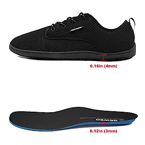 Geweo Barefoot Shoes Women Minimalist Sneakers for Men Extra Wide Toe Box Zero Drop Sole Flat Running Walking Footwear Weightlifting Size 11.5 Women/10 Men Casual Breathable Lightweight Black 43