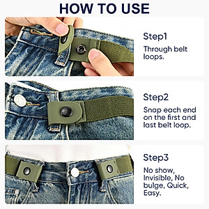 TOURZOO Belts for Women/Men Buckle Free Elastic Belt Invisible No Buckle Stretch Waist Belt For Jean Pants,Dresses,No Bulge