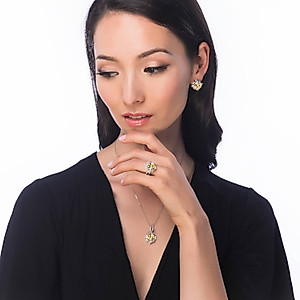 BERRICLE Sterling Silver Halo Canary Yellow Cushion Cut Cubic Zirconia CZ Statement Flower Cocktail Fashion Split Shank Ring for Women, Rhodium Plated Size 7