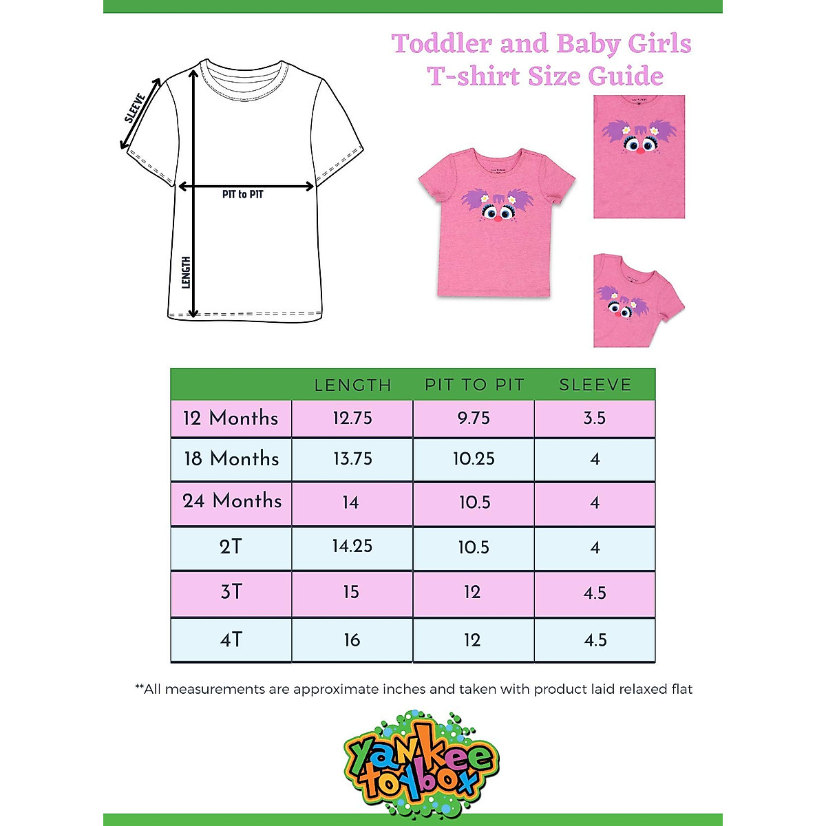 Isaac Mizrahi Loves Sesame Street Abby Cadabby Toddler Baby Short Sleeve Tee (3T, Pink)