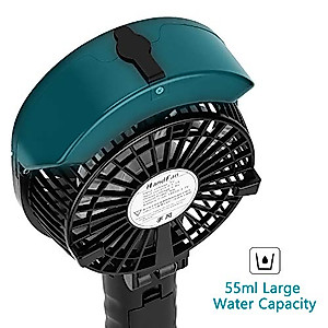 PEYOU Handheld Misting Fan, Portable Mister Fan with 55ml Large Water Tank, USB Rechargeable Mist Fan, Battery Operated Spray Water Fan, 180° Foldable, 3 Speeds, Personal Fan for Travel, Outdoors