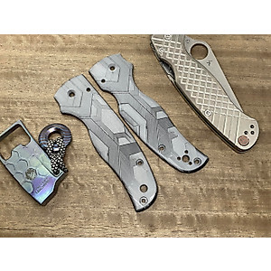 FALCON engraved Zirconium Scales for SHAMAN Spyderco