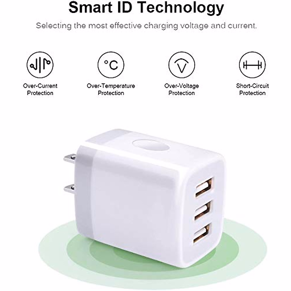 USB Charging Plug, Wall Charger Adapter, Sicodo 3Pack Universal Travel 3.1A 3Muti Port Fast Charging Block Compatible with iPhone 14 13 12 SE2020 11 Xs Pro,Samsung Galaxy S23 S22 S21 S20 Ultra, Google