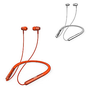 Tecno Magnetic Wireless Bluetooth Headphones, Bluetooth Earbuds Neckband with Microphone, Bluetooth 5.2 Wireless Earphones with Mic for Workout Running, Orange