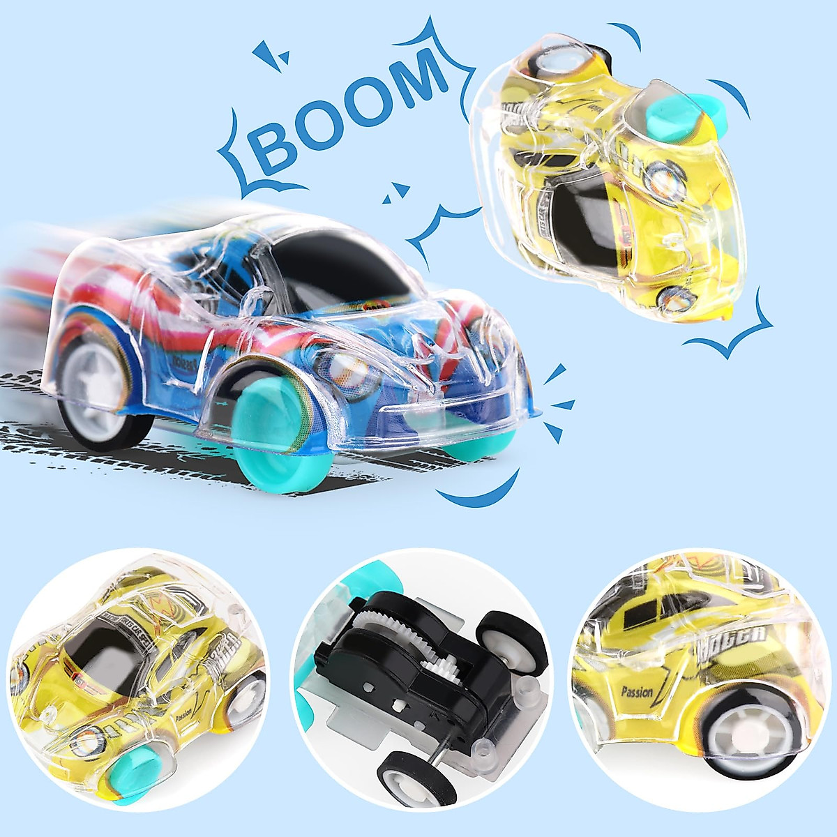 Hooqict 36 Pcs Mini Pull Back Car for Boys 4-8 Years Old Racing Car Party Favors Bulk Kids Car Set for Classroom Prizes, Treasure Box Toys, Goodie Bag Stuffers and Pinata Fillers