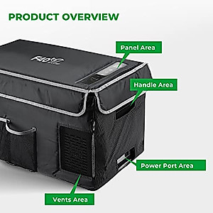 F40C4TMP 23 Quart Insulated Protective Cover for Portable Refrigerator, 22L Durable Fridge Bag, Portable Freezer Cover 23QT Fridge (Refrigerator NOT Included)
