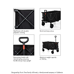 ONIVA - a Picnic Time Brand Adventure Folding, Beach, & Sport Utility Wagon XL, Black