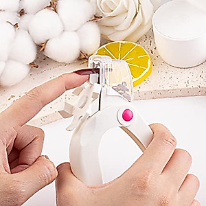 White Acrylic Nail Clipper, Dial Clippers with Sizer, Adjustable Nail Tip Cutter with Length Measurement, Stainless Steel Acrylic Nail Tips Trimmer for Fake False Nail Art Manicure Home DIY by GA&EN