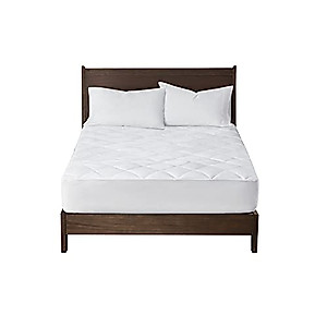 Sleep Philosophy Energy Recovery Waterproof Mattress Pad - Elastic Deep Pocket Bed Protector with Thermal Material for Healthy Living, Queen White