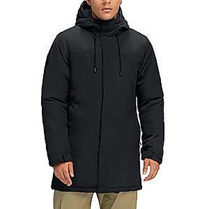 CAMELSPORTS Mens Winter Coats Long Warm Jacket with Hood Casual Quilted Puffer Parka Windproof Jackets