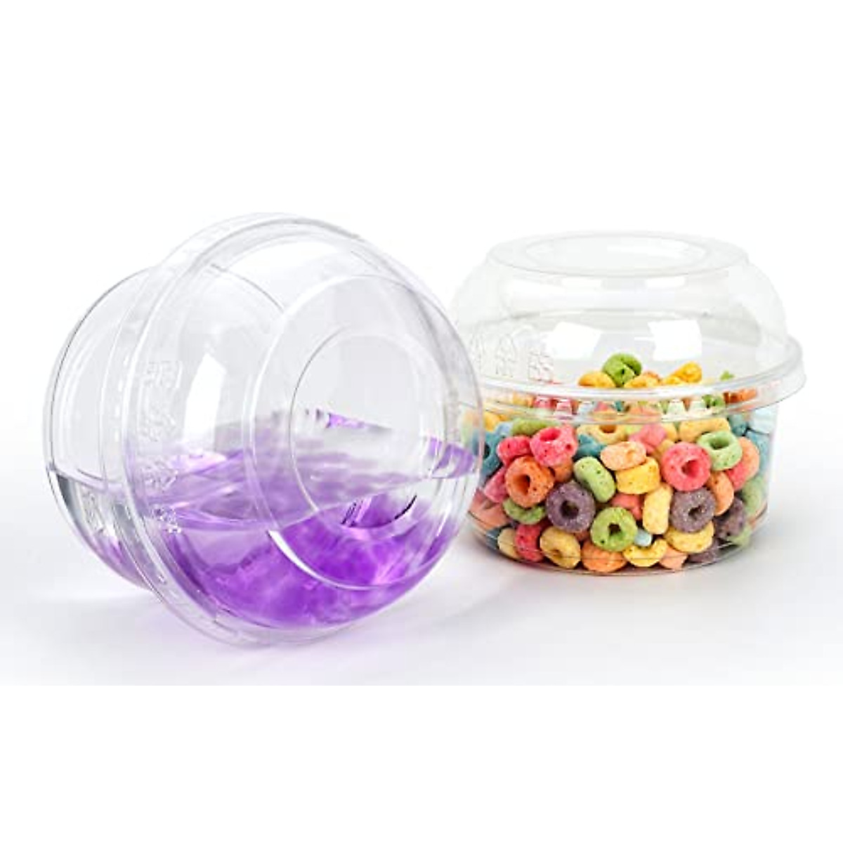 GOLDEN APPLE, 12oz. Ultra Clear Recycled PET Plastic Round Deli Container and Dome Lid Combo - 20sets