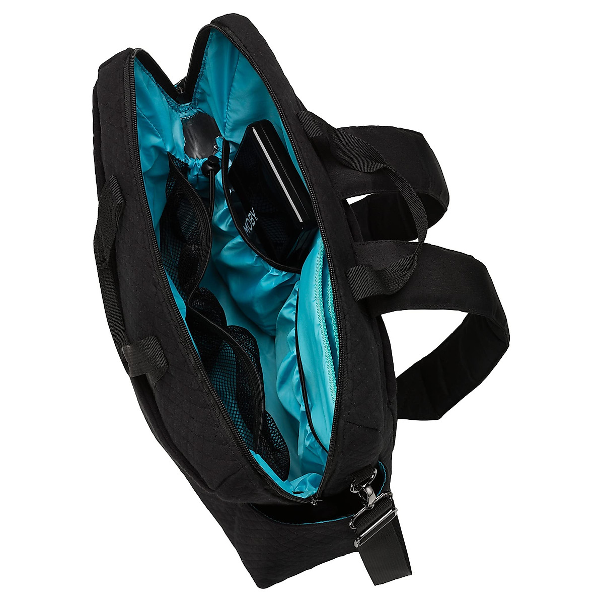 Moby Destination Diaper Bag | Perfect Bag for On-the-Go Parents | Stylish & Sleek Diaper Bag for Mom & Dad | Multi Function Backpack or Messenger Bag - Black