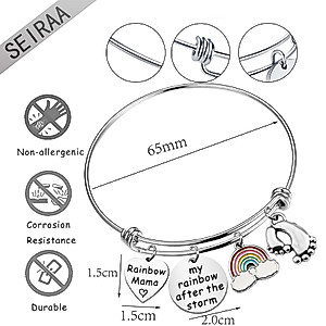 SEIRAA New Mommy Gifts Rainbow Baby Bracelet My Rainbow After the Storm Rainbow Jewelry for Pregnancy Expectant Mother (Rainbow Baby Bracelet)