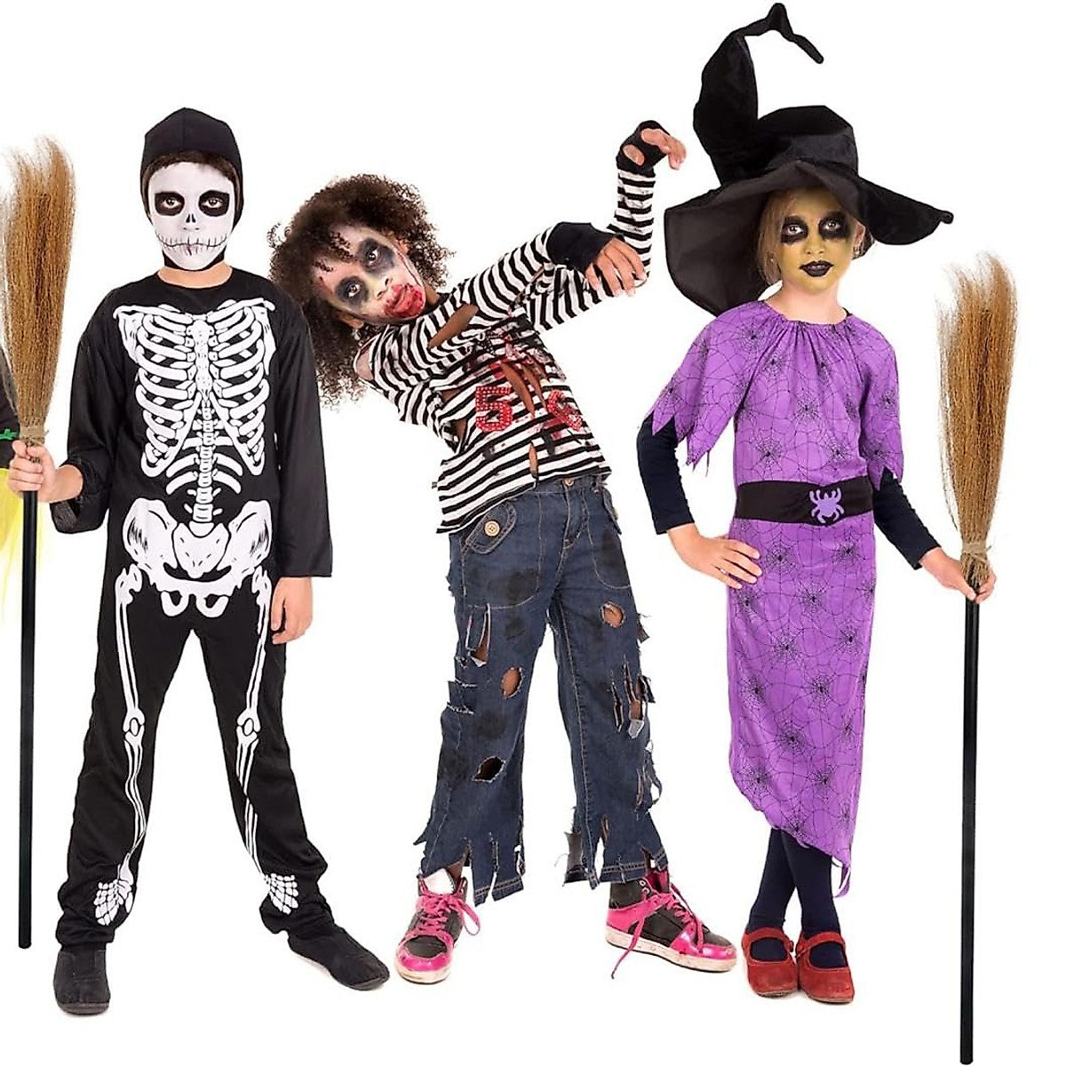 Halloween Witches Broom Gothic Broomstick Adult Use - Flying Witch Halloween Decor, On Broom Cinnamon Broom Haunted Dancing Broom Halloween, Animated Broom Life Size for Costume