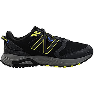 New Balance Men's 410 V7 Running Shoe, Black/Sulphur Yellow, 10