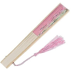 Folding Hand Fan Folding Fan Handheld Folded Fan Vintage Bamboo Folding Hand Held Flower Fan Chinese Dance Party Solid Fan for Party Fans Personalized Foldable Fan Hand Held Fans