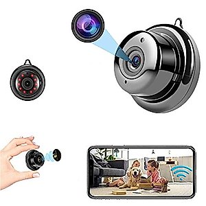 Mini cam Hidden Spy Small Camera with Audio, Home Surveillance Camera, Two-Way Voice and Video Call, 1080P IP HD Infrared Night Vision Motion Detection Reminder, for Home Car Indoor Outdoor Security