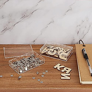 dedoot Clear Acrylic Box with Lids, 4 Pack 4.3x2.7x1 Inch Clear Acrylic Plastic Square Cube Storage Candy Box Containers for Wedding, Party, Treats, Coin, Jewelry Accessories