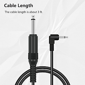 Bolvek 2 Pack 3ft 6.35mm 1/4" Mono Male to 3.5mm 1/8" TS Mono Male 90 Degree Right Angle Adapter Audio Cable Cord