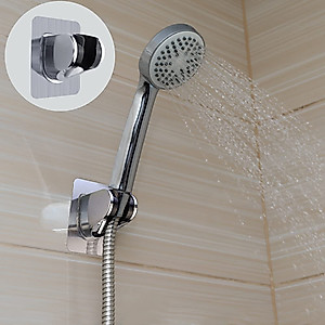 TCOTBE 2 Pieces Removable Shower Head Holder Adjustable Handheld Shower Head Holder Strong Shower Head Holder Suction Punch-Free Drill Free Adhesive Suction Cup Shower Wand Shower Hose Holder