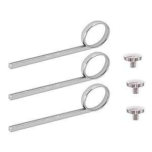 Jiayouy 3 Set B Flat Trumpet Valve Slide Finger Ring with Holder Screw for Trumpet Accessory Replacement