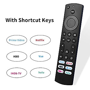 Replacement Remote for All Insignia Fire TV, Smart TV and Toshiba Fire TV of IR Function, Include 6 Shortcut Keys for Prime Video, Netflix, HBO, Vue, IMDb TV, Hulu