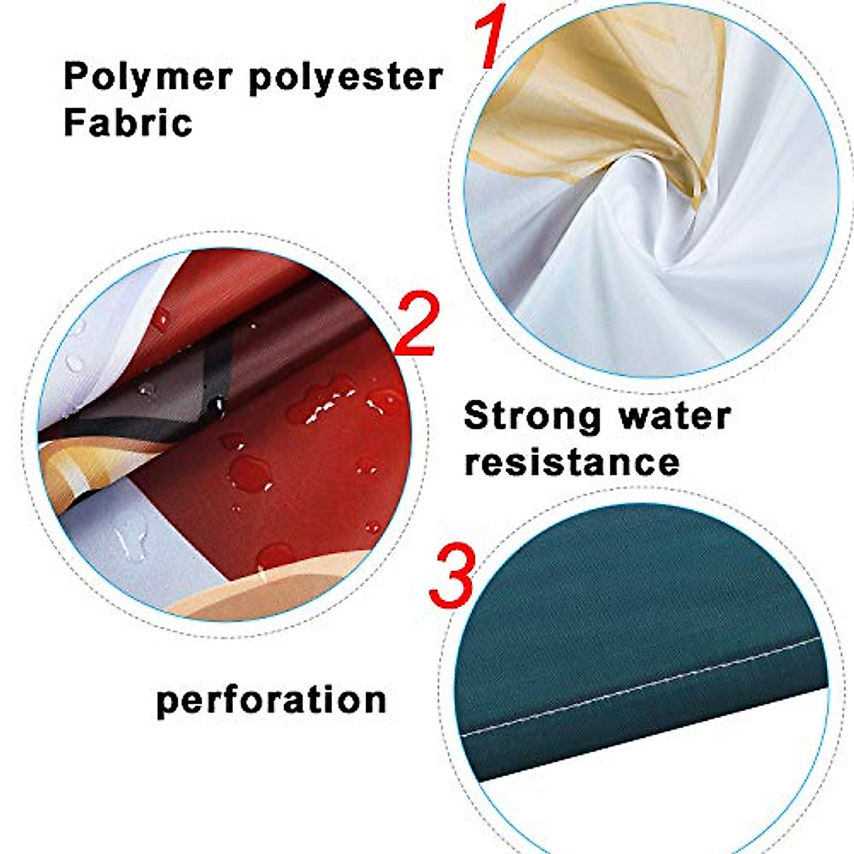 Uspring 4 Pcs Merry Christmas Shower Curtain Sets with Non-Slip Rug, Toilet Lid Cover and Bath Mat, Santa Moon Snow Shower Curtain with 12 Hooks for Christmas Decoration