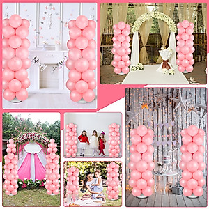 Gifts2U Balloon Column Stand and Balloon Pump, Electric Balloon Pump with 2 Sets 7Ft Ajustable Balloon Column Kits and 100 Pcs Balloons for Graduation Birthday Party Home Decoration (100-110V 600W)