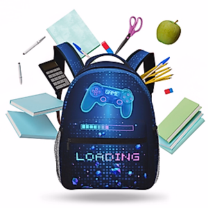 SENROLAN Abstract Gamepad Backpack Games Gaming Travel Laptop Backpack Water Resistant Bags Bookbag Travel Hiking Camping Daypack for Adults Teens Boys Girls