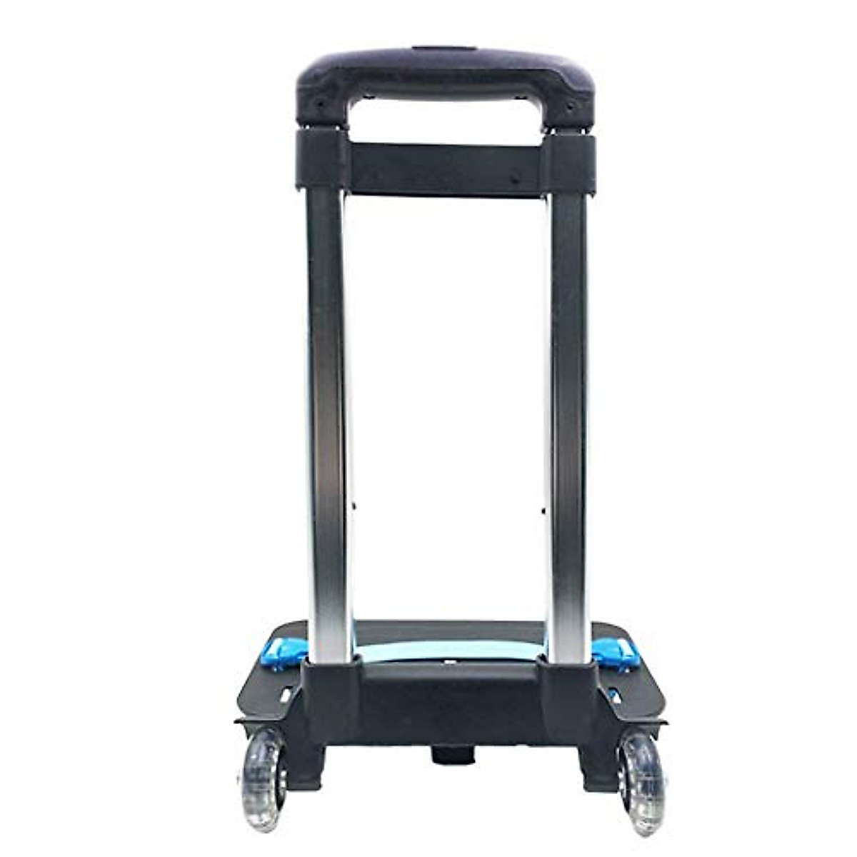 Backpack Hand Truck Wheeled Cart Trolley Hand Aluminium Alloy Folding Trolley Cart for Schoolbag/Backpack (Black with Two Wheels)