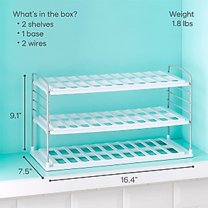 YouCopia UpSpace Water Bottle and Travel Mug Cabinet Organizer, Adjustable Storage Rack for Kitchen Organization, 3-Shelf Wide