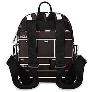 Black Movie Clapboard Mini Backpack for Women Girls, Small Backpack Purse Travel Shoulder Bag Casual Lightweight Daypack Fashion Backpack