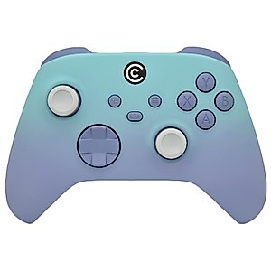 Designer Series Custom Wireless Controller for PC, Windows, Series X/S & One - Multiple Designs Available (Green Skies W/Green & Purple Chameleon Inserts)