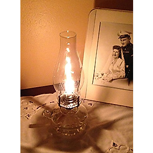 Lamplight 12-inch Chamber Oil Lamp Clear Glass, 110 White
