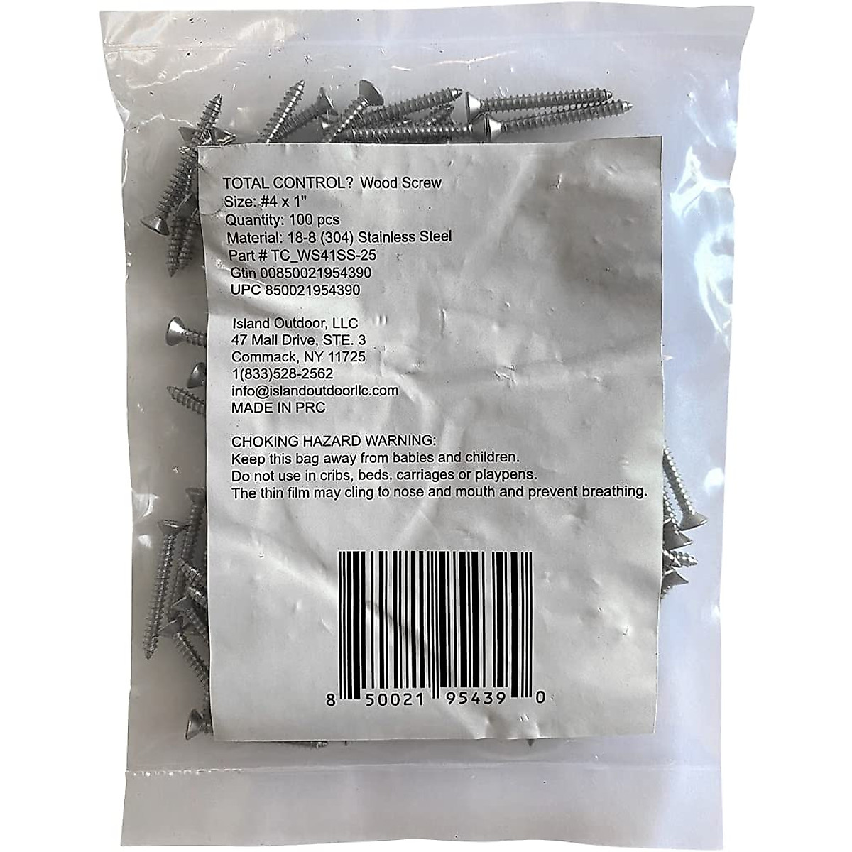 Wood Screw 18-8 (304) Stainless 100pk (#4 x 1 Wood Screw 18-8 (304) Stainless 100pk)